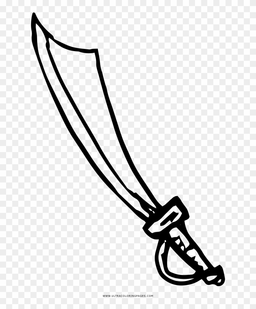Saber Coloring Page - Line Art Clipart (#2809324) - PikPng