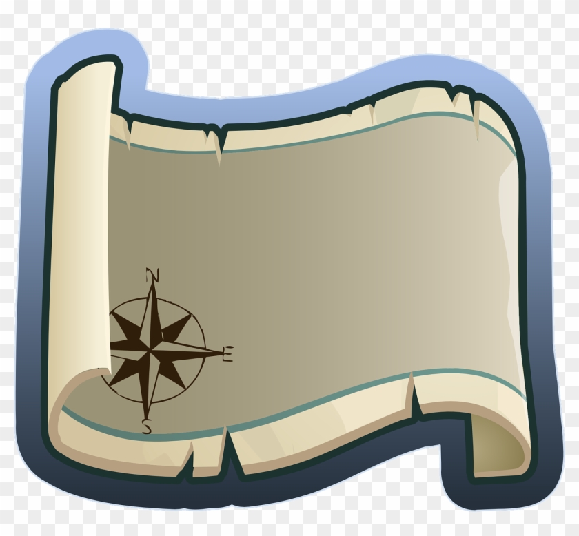 Map Scroll Paper - Map Roll Png Clipart (#2813203) - PikPng