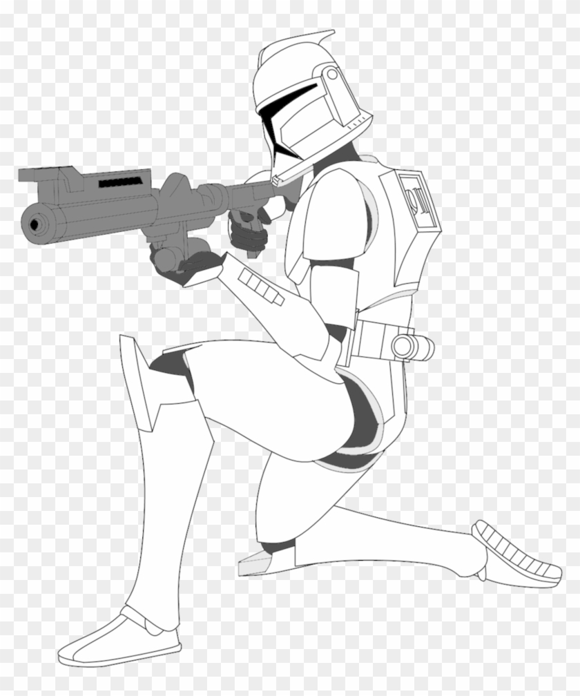 Download With Dc A - Clone Trooper Drawing Clipart Png Download - PikPng