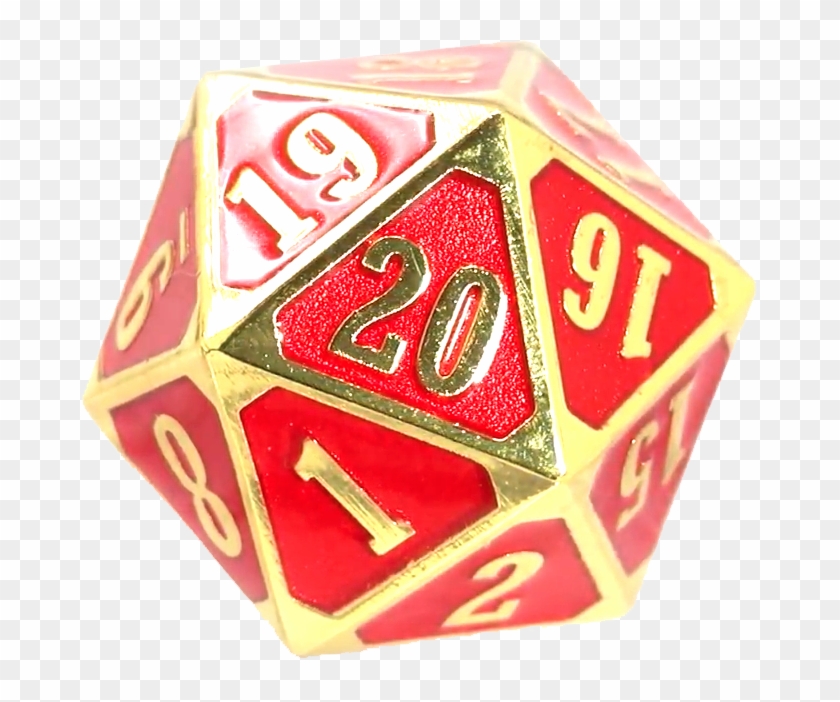 Die Hard Dice D20 Roll Down Shiny Gold Ruby - Dice Clipart (#2970341 ...