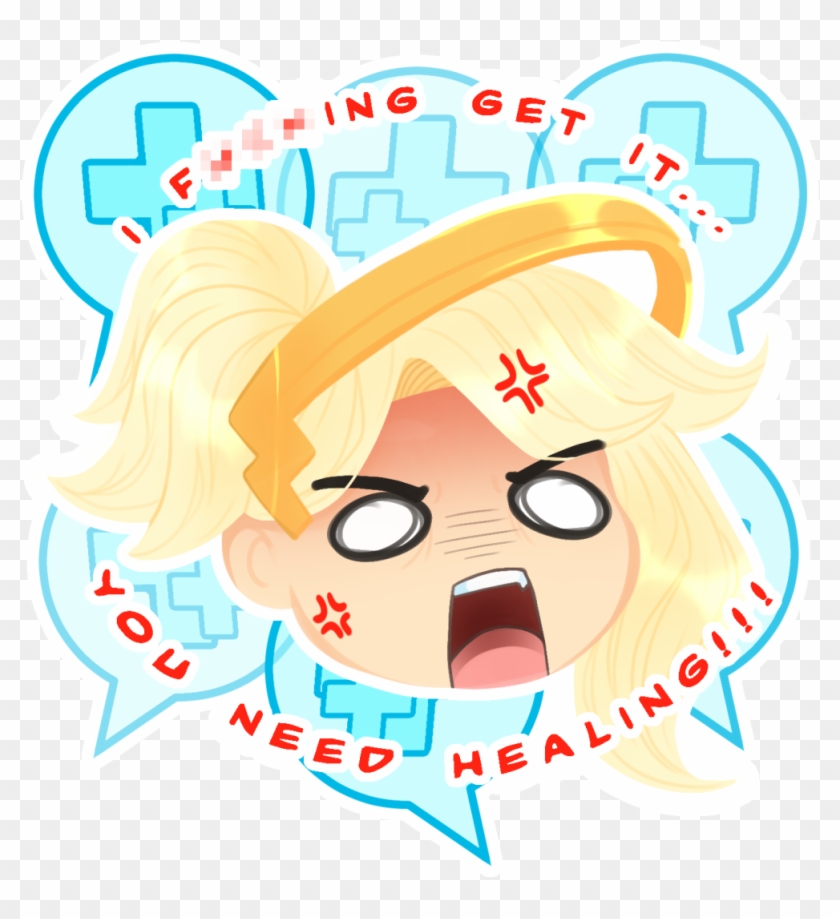 Download [ Overwatch ] Angry Mercy Sticker • Heckin Bear's Heckin ...
