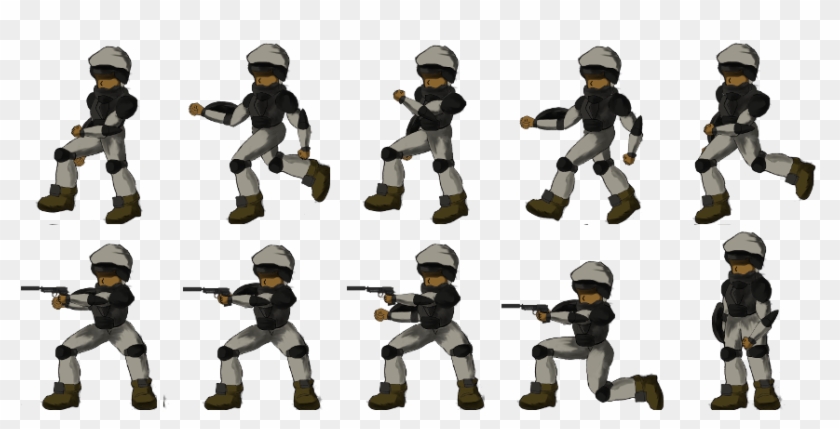Preview - 2d Soldier Sprite Sheet Clipart (#3005127) - PikPng