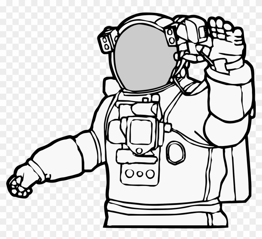 Astronaut Black And White Clipart (#3007069) - PikPng