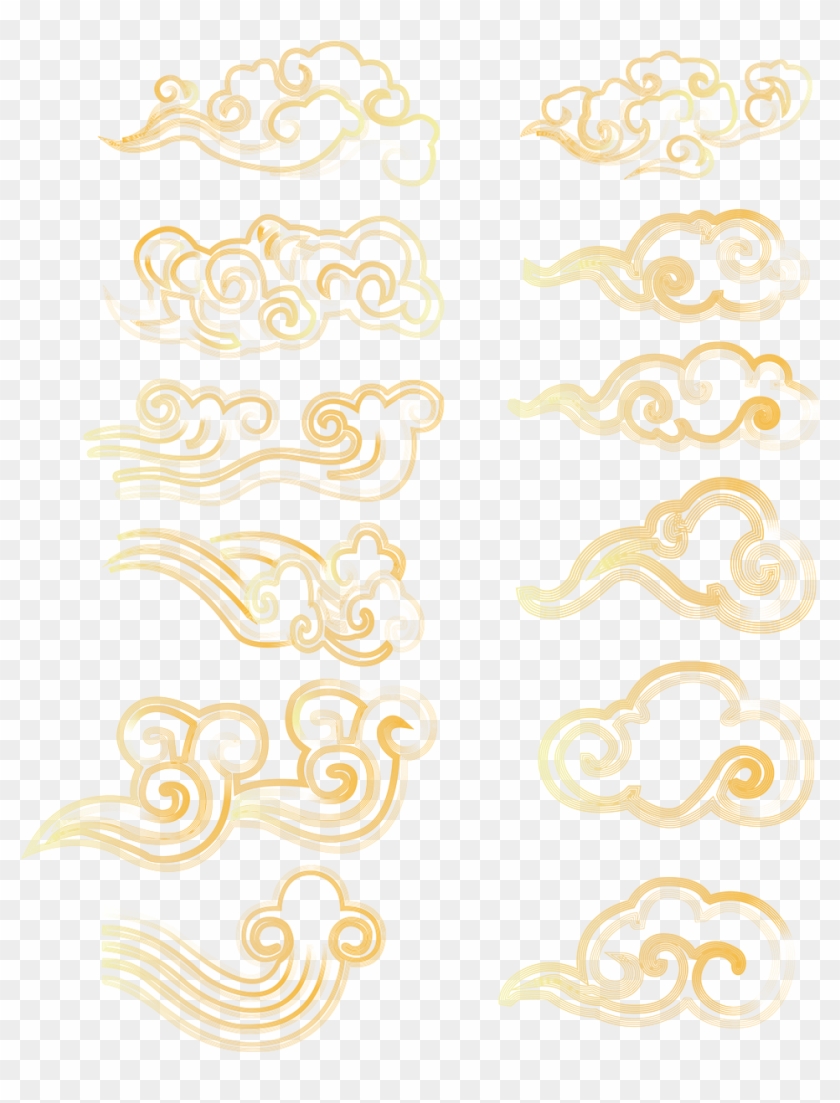 Chinese Style Lines Clouds Shapes Png And Psd - Illustration Clipart ...