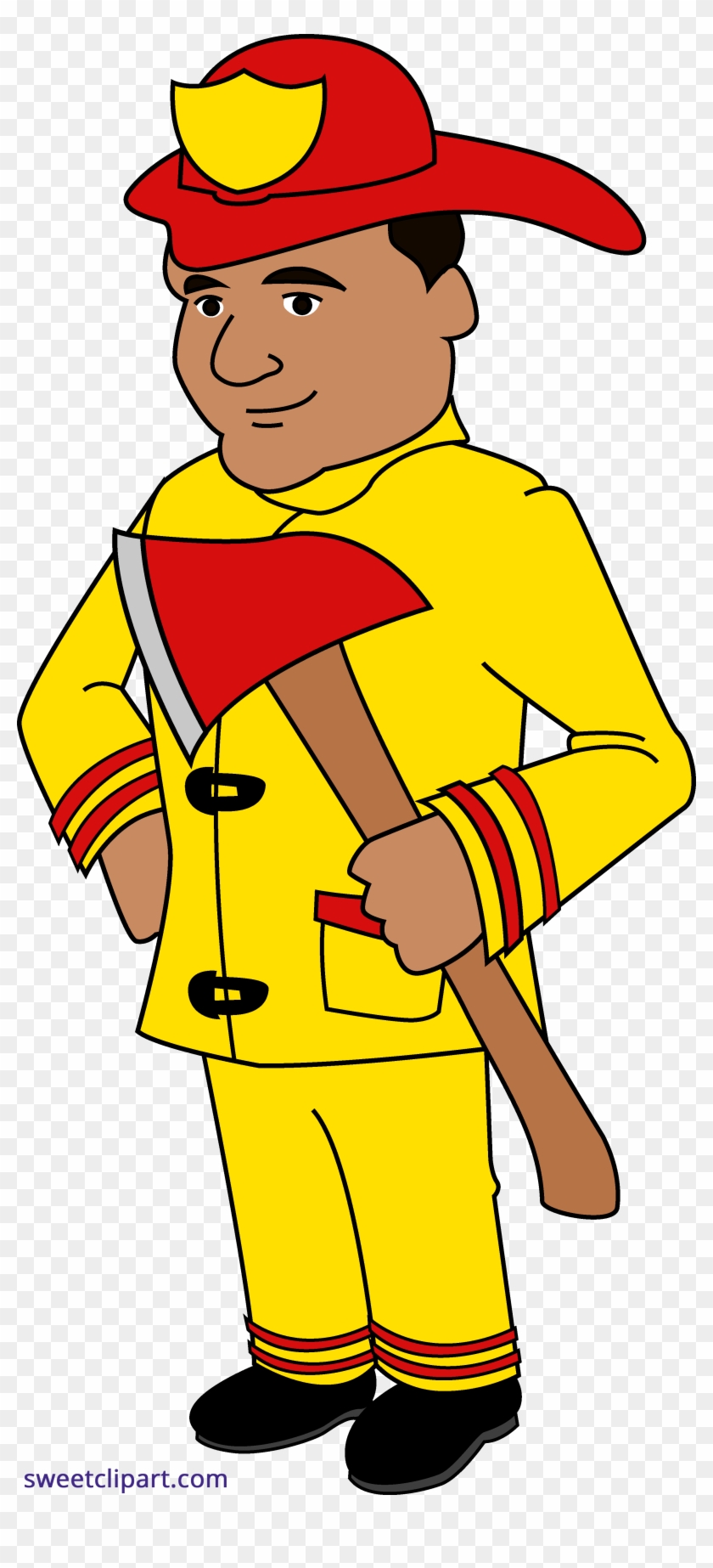 Firefighter Clipart Male Firefighter - Clip Art Fire Man - Png Download ...