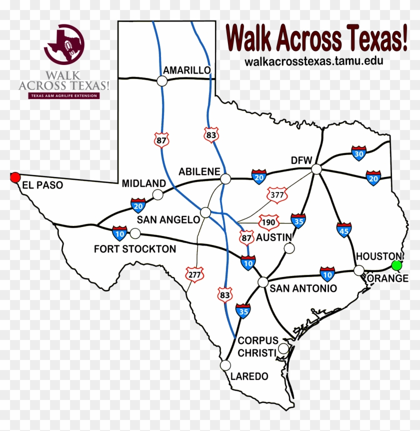 Walk Across Texas Example Map - Rancho De Ricky Muñoz Clipart (#3119754 ...