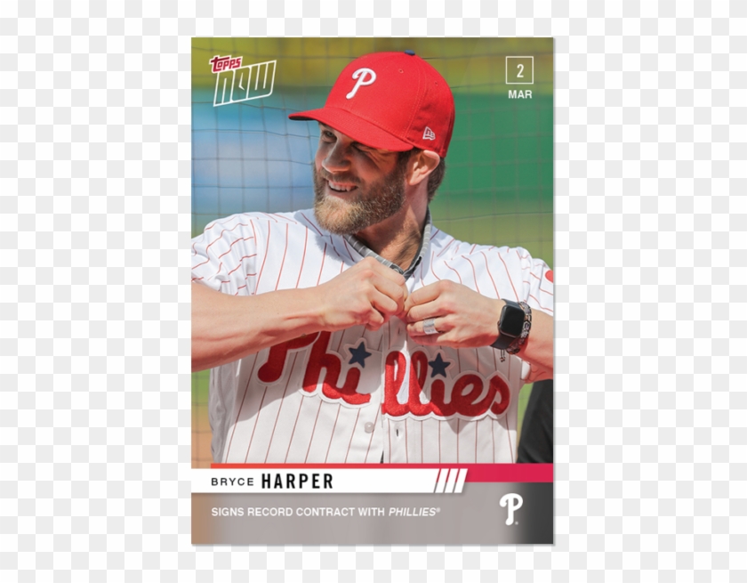 2019 Topps Now - Bryce Harper Phillies Baseball Card Clipart (#3129558 ...