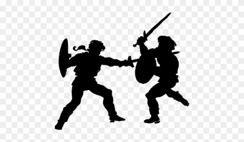 Download Fight Clipart Sword - Two People Sword Fighting - Png Download ...