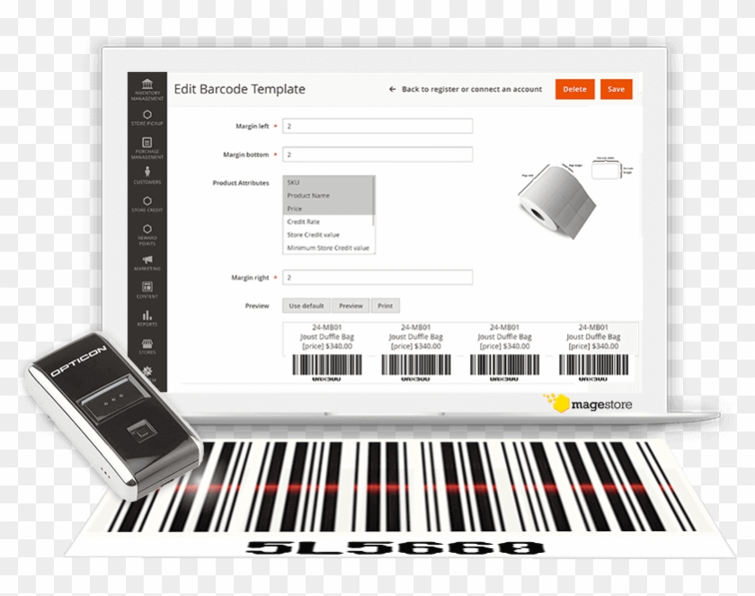 Barcode Management System By Magestore - Output Device Clipart ...