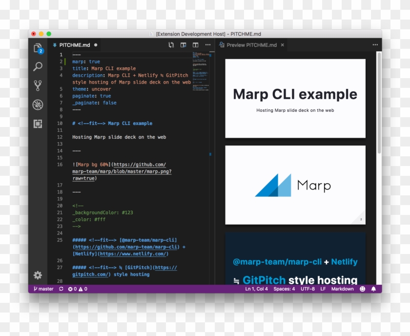 Marp For Vs Code - Slides Markdown Clipart (#3350809) - PikPng