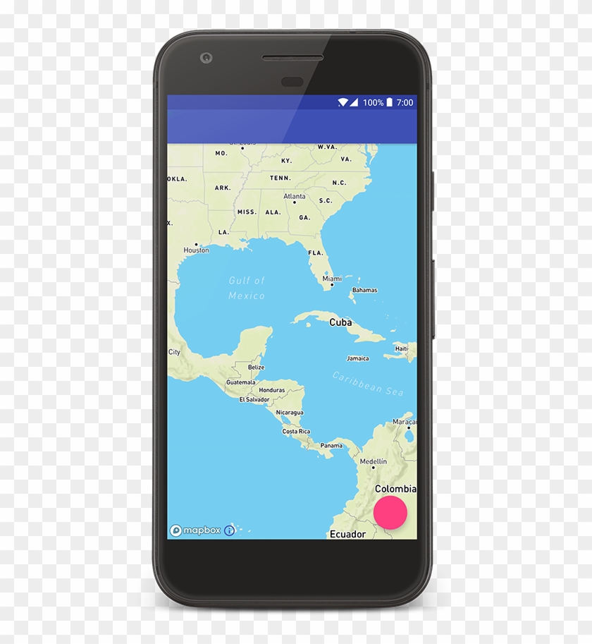 A Map Centered On The Caribbean With Mapbox Streets - Atlas Clipart ...