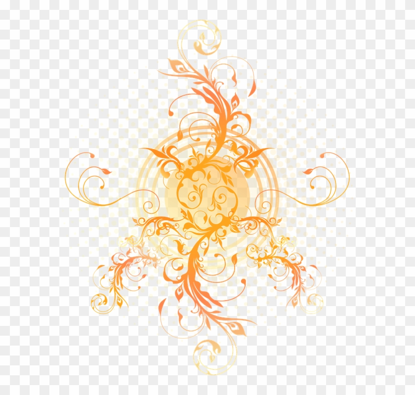 Decorative Floral Flourish Flowers Leaves Plants - Coloureful Flouris ...