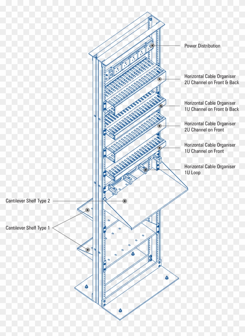 Rack Stabilising Kit Vertical Cable Organisor Loop - Shelf Clipart ...