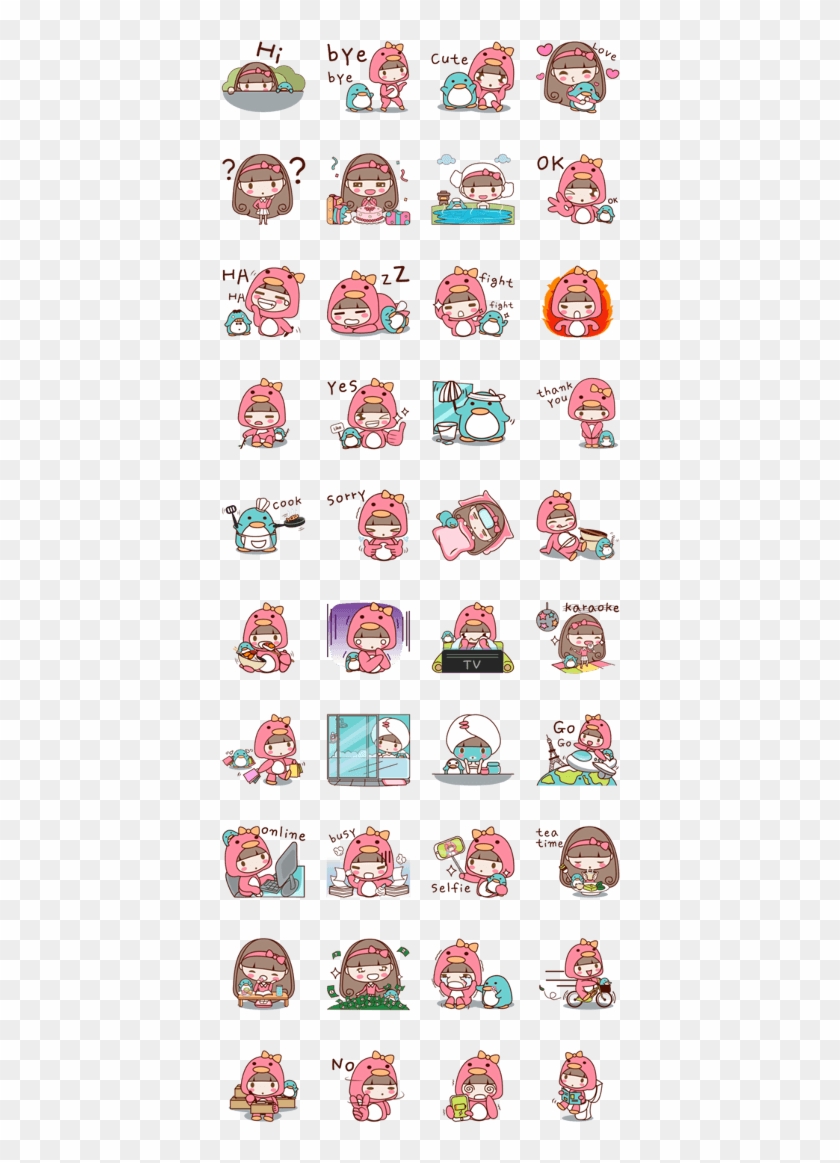 Download A Little Girl With Cute Penguin - Sticker Clipart Png Download ...