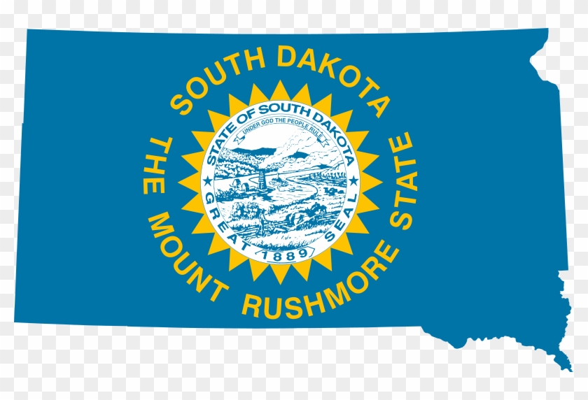 South Dakota Fanning - South Dakota Flag Map Clipart (#3519188) - PikPng