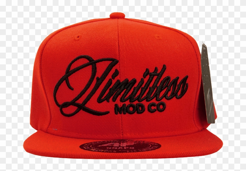Limitless Snapback Hat Red With Black Lettering - Baseball Cap Clipart ...