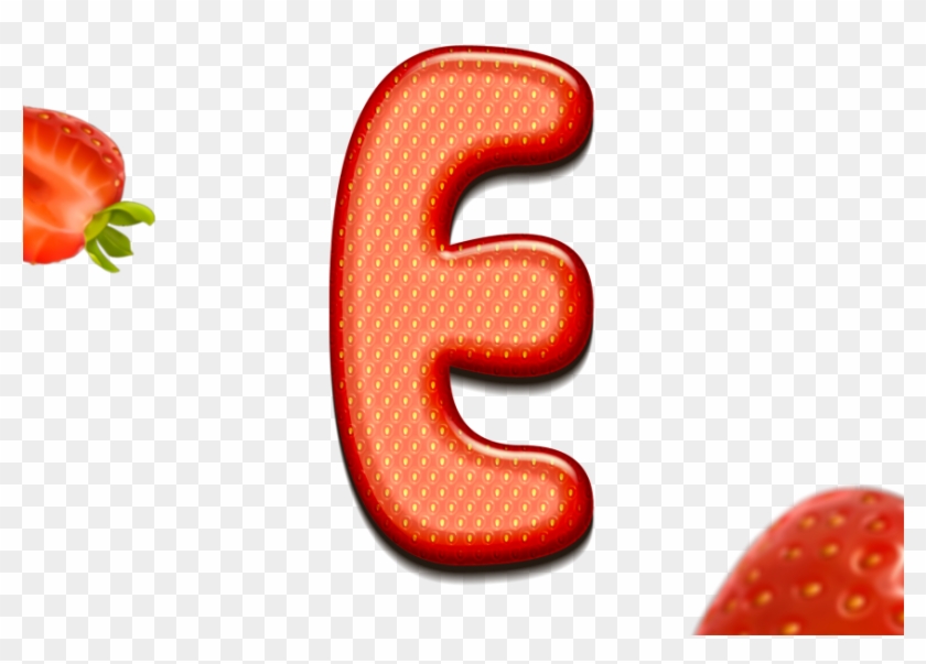 Strawberry Letter E 3d Text - Strawberry Clipart (#3739360) - PikPng