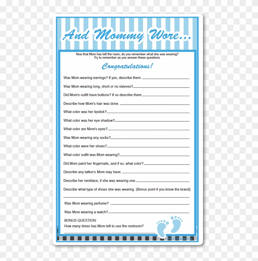 Download And Mommy Wore - It's Also A Baby Name Game Answer Key Clipart ...