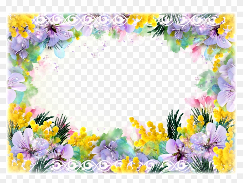 Png Flower Frame Twelve, Ten Flower Frame Png Clipart (#385039) - PikPng