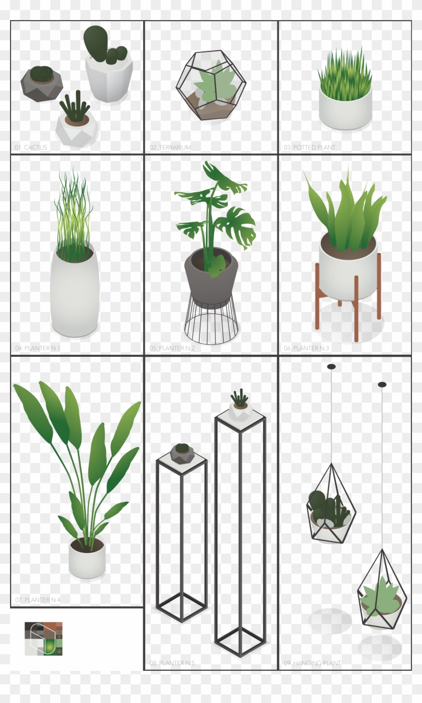 Download 2835 X 4583 6 - Isometric Plants Png Clipart Png Download - PikPng