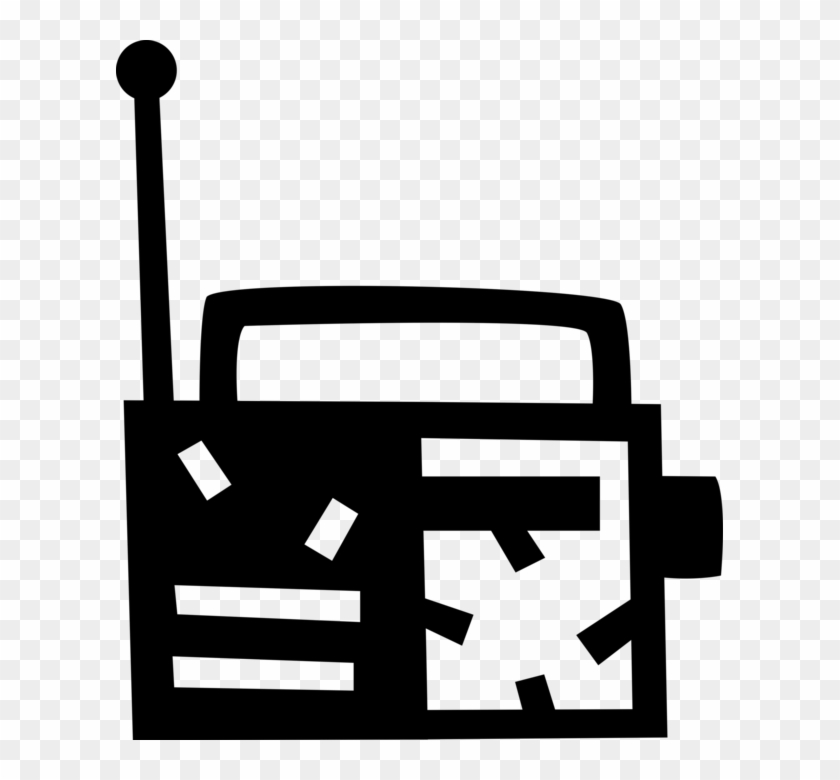 Vector Illustration Of Portable Radio Receives Broadcasts Clipart ...