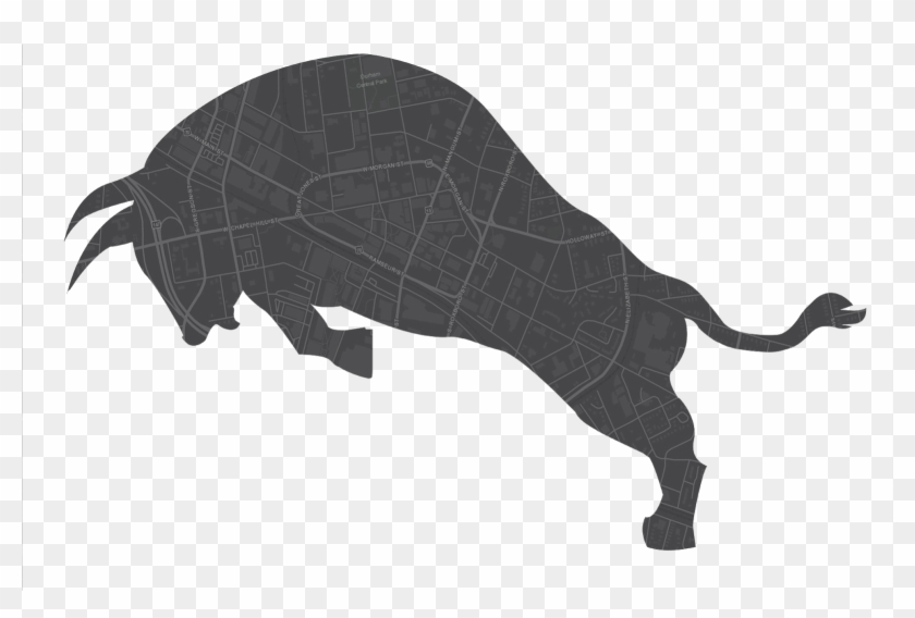 Downtown Map Design - Bull Clipart (#3811858) - PikPng
