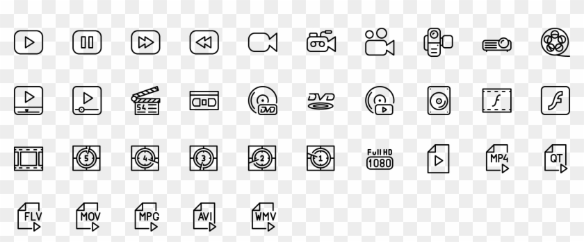 Icon Video - Monochrome Clipart (#3845447) - PikPng