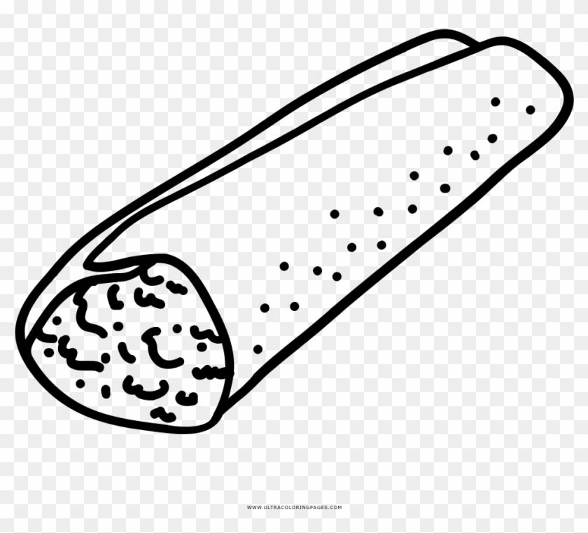 Burrito Coloring Page Clipart (#3889729) - PikPng
