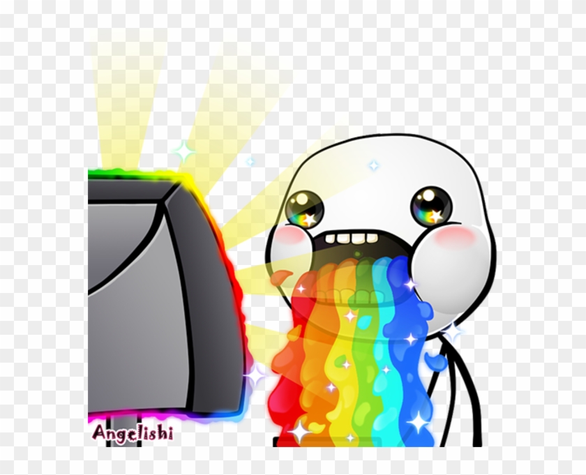 Real Rainbow Puke Hd - Puking Rainbows Clipart (#3894145) - PikPng