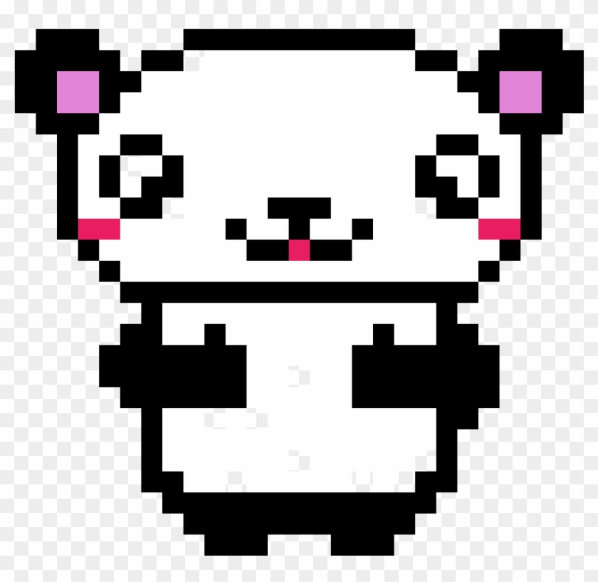 Panda Pixel Art Grid