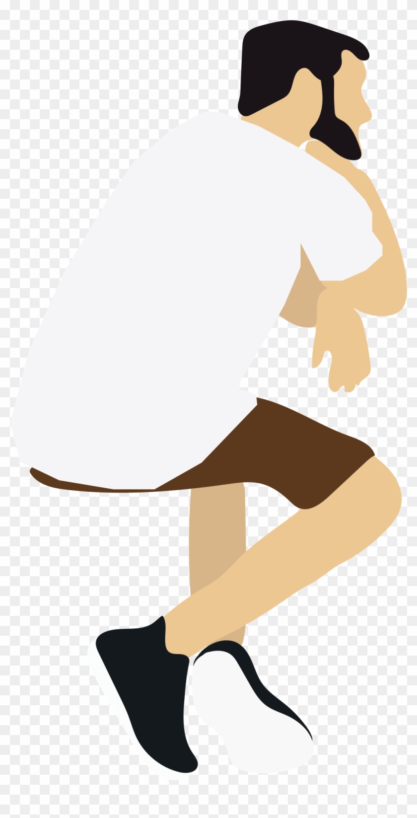 Architecture People Man Sitting Back Cartoon - Illustration Clipart ...