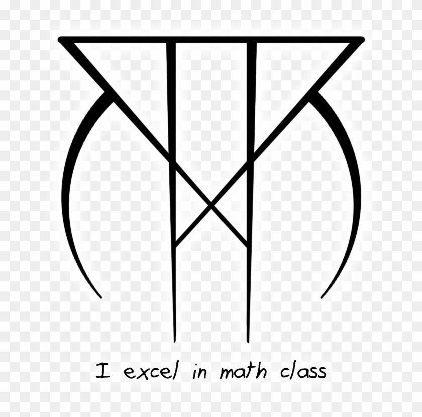 “i Excel In Math Class” Sigil Requested By Anonymous - Line Art Clipart ...