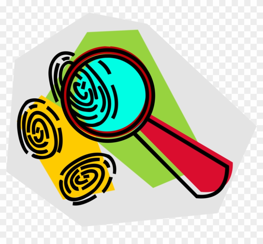 Vector Illustration Of Investigative Magnification - Dna Fingerprinting ...
