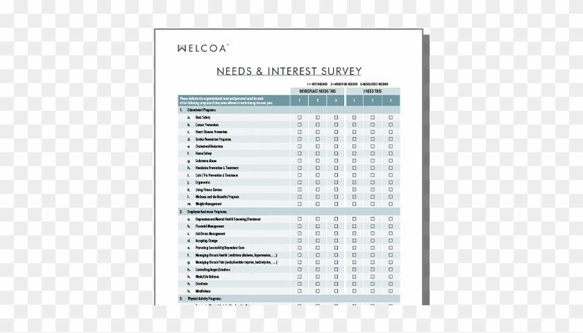 Download Employee Needs And Interest Survey - Wellness Interest Survey ...