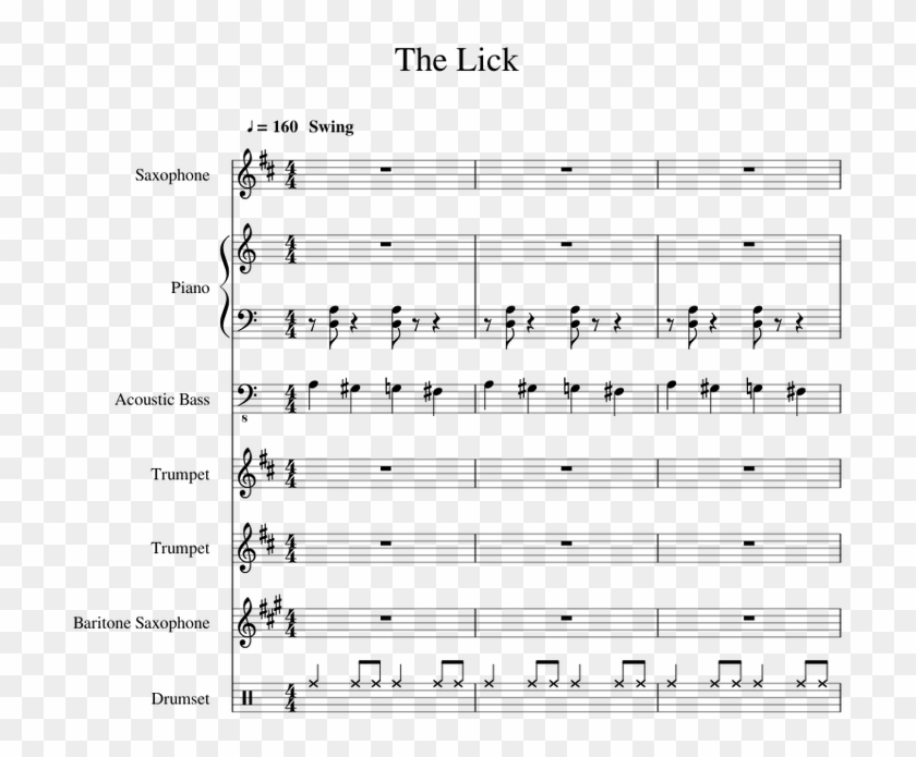 Original Jazz Composition - Sheet Music Clipart (#4270228) - PikPng