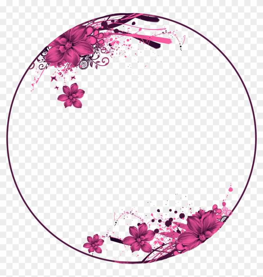 Download Flowers, Pink, Circle Frame Clipart Png Download - PikPng