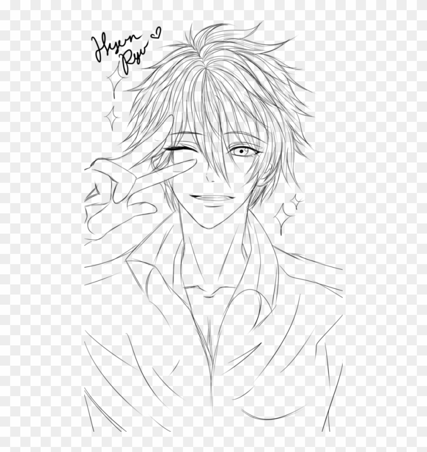 Zen & Jumin Han- Mystic Messengerლ - Line Art Clipart (#4315927) - PikPng