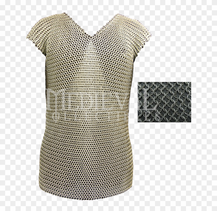 Sleeveless 50 Inch Blackened Butted Chainmail Shirt - Blouse Clipart ...