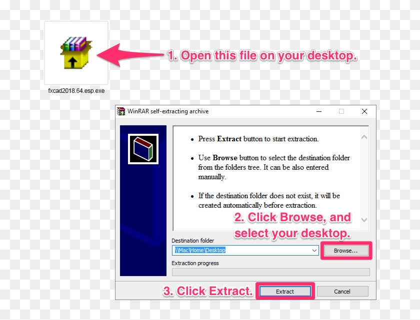 Click Browse, And Select Your Desktop - Self-extracting Archive Clipart ...