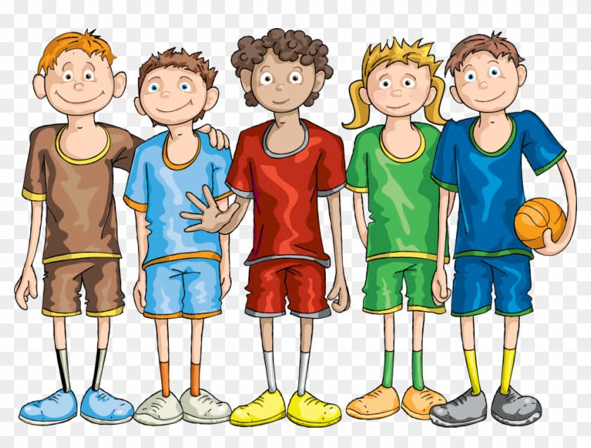 Guys Png - Team Of Players Cartoon Clipart (#4444454) - PikPng