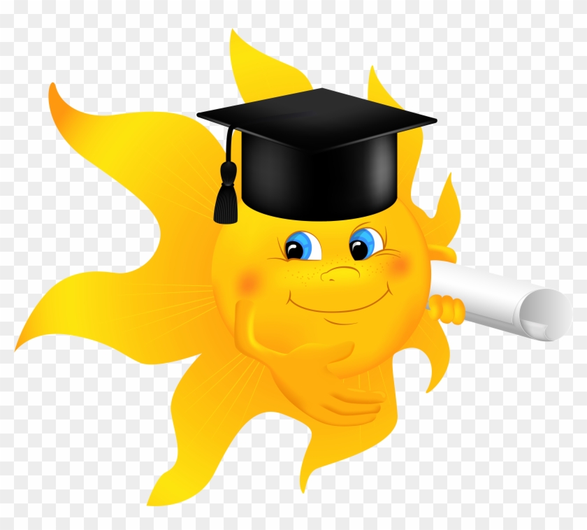 Sun With Diploma Png Clipart Image - School Sun Clip Art Transparent ...