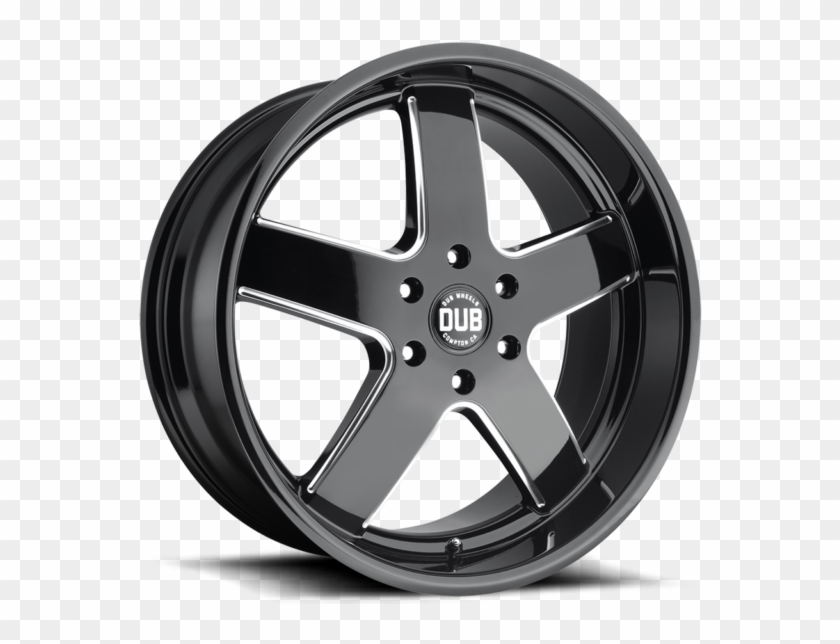 Dub 1 Piece Big Baller S223 Gloss Black And Milled - Dubs Rims Clipart ...