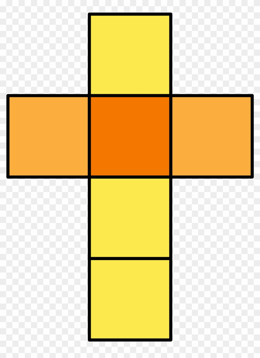 Hexahedron Flat Color - Cube Net Clipart - Png Download (#4596376) - PikPng