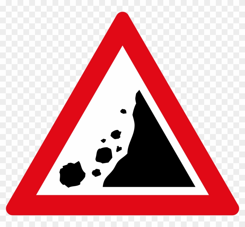 Falling Rocks From Left - Falling Rocks Sign India Clipart (#4609522 ...