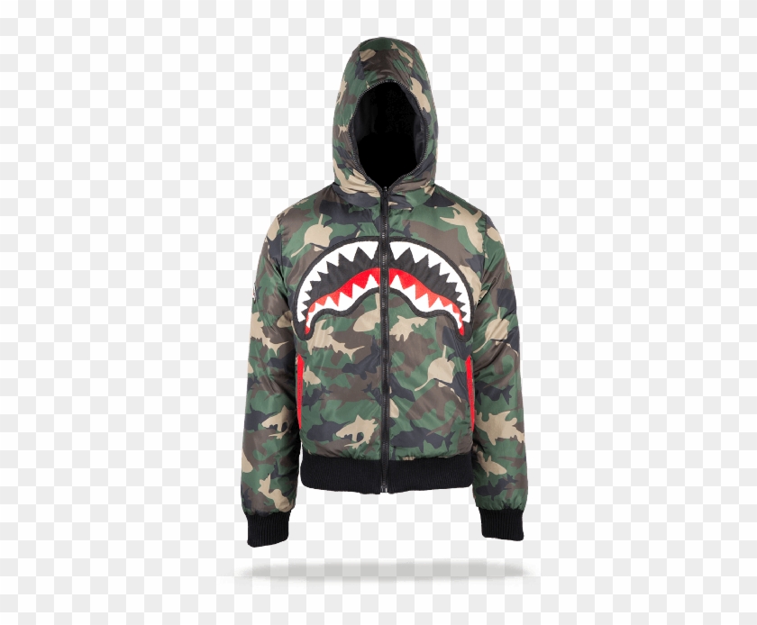 Download Shark Mouth Camo Reversible Jacket - Sprayground Kids Shark ...