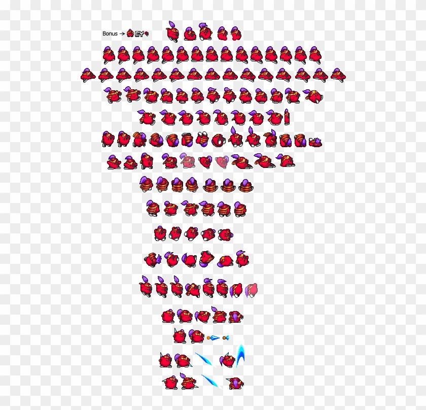 August 26th, 2011, - Red Kirby Sprite Sheet Clipart (#4849444) - PikPng