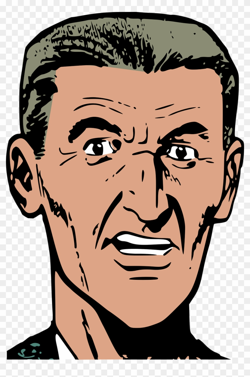 Vector Graphics, - Cartoon Stern Man Clipart (#4857952) - PikPng