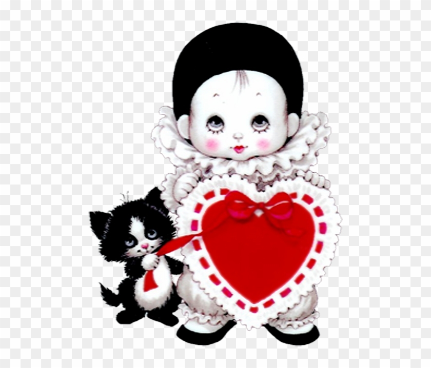 Cute Mime With Heart And Kitten Png Picture - Sweet Child Kitten Heart ...