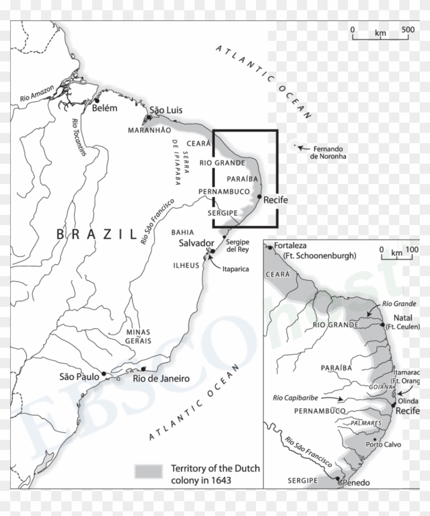 Dutch Brazil, C - Map Clipart (#4977611) - PikPng
