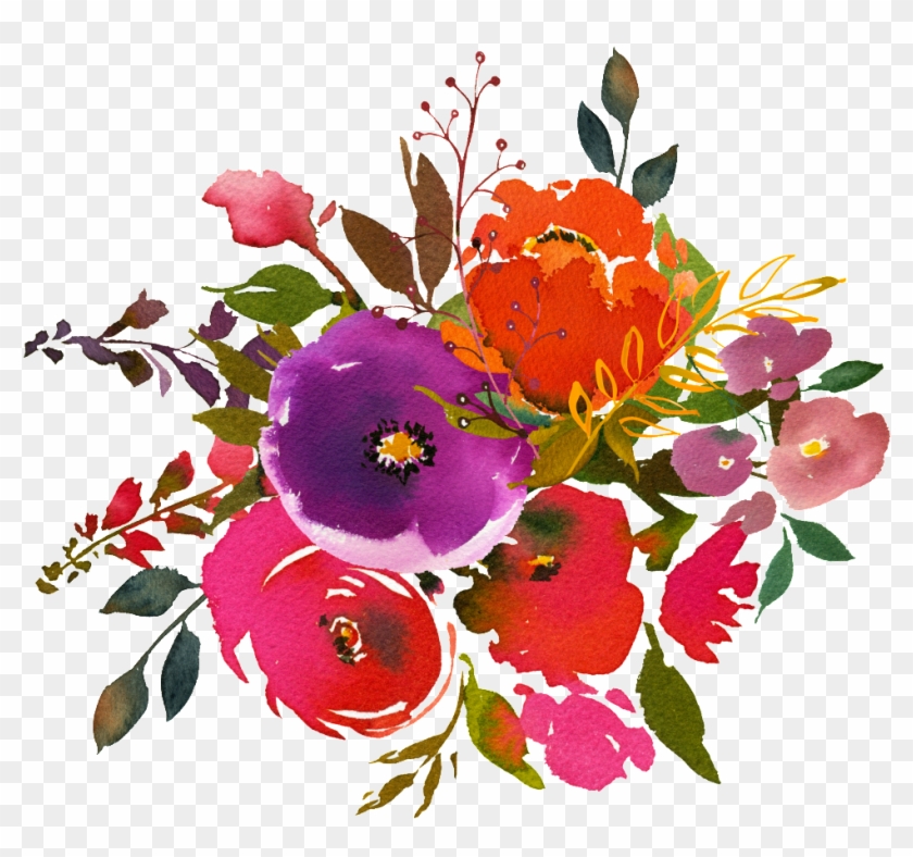 Hand Painting Watercolor Flower Png Transparent On Clipart (#56013 ...